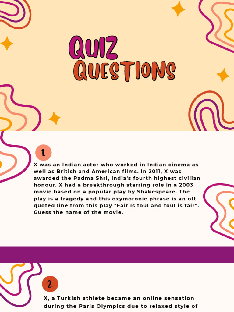Quiz Society Sample Questions | PDF