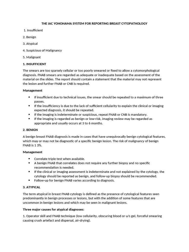 The Iac Yohohama System For Reporting Breast Cytopathology | PDF ...