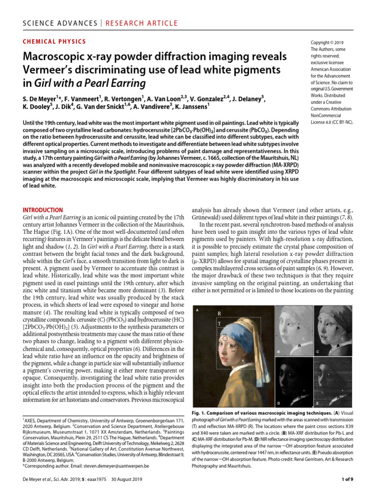 Macroscopic X-Ray Powder Diffraction Imaging Revea | PDF | Infrared ...