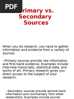 Primary Vs Secondary Sources of Literature Review | PDF | Primary ...