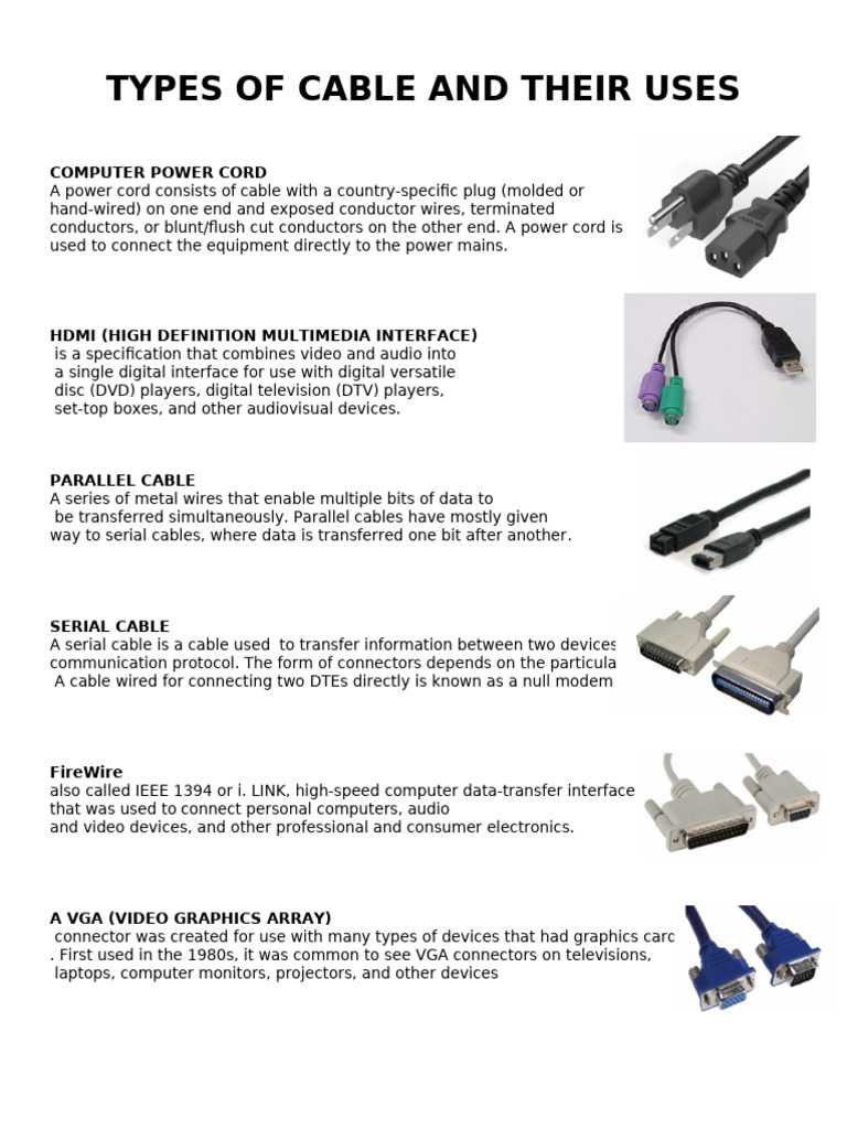 Computer Cables | PDF | Usb | Telecommunications