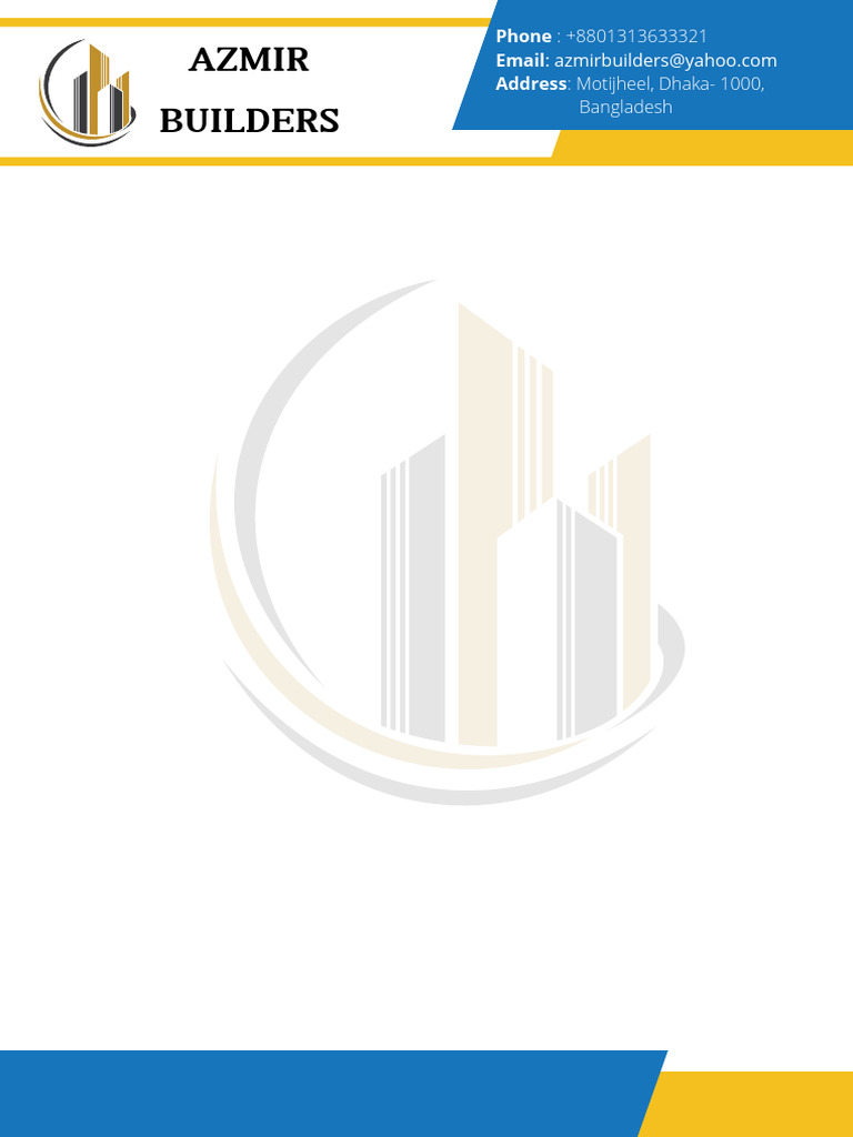 Blue and Yellow Minimalist Travel Letterhead | PDF