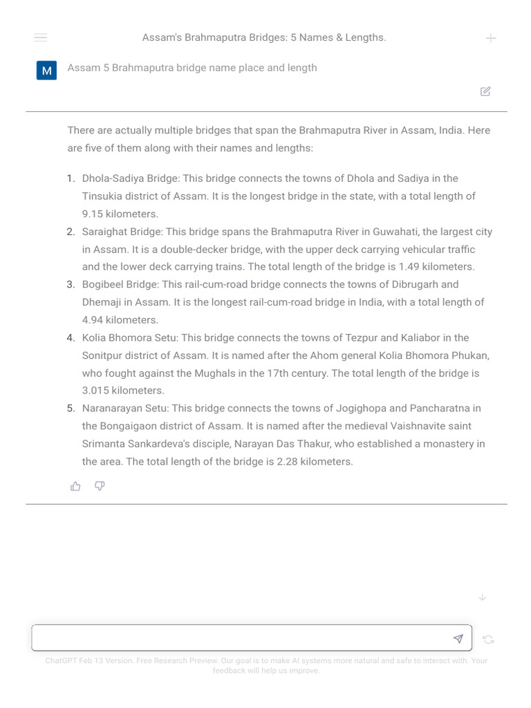 Assam's Brahmaputra Bridges_ 5 Names & Lengths. | PDF