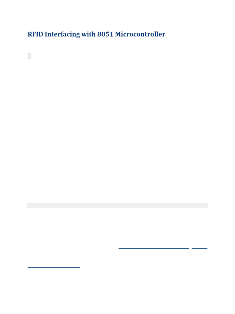 RFID Interfacing With 8051 Microcontroller | PDF | Radio Frequency ...