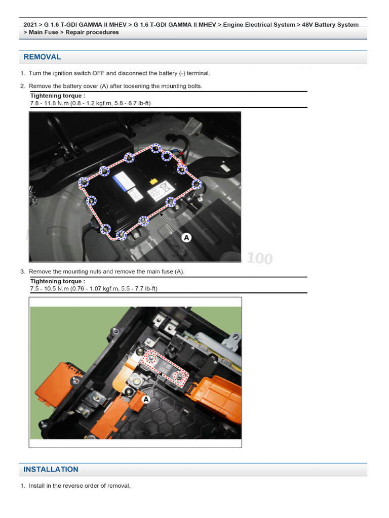 48V main fuse removal | PDF