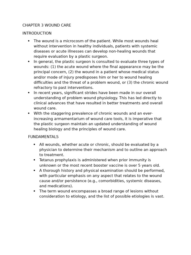 Wound Care | PDF | Wound | Ischemia