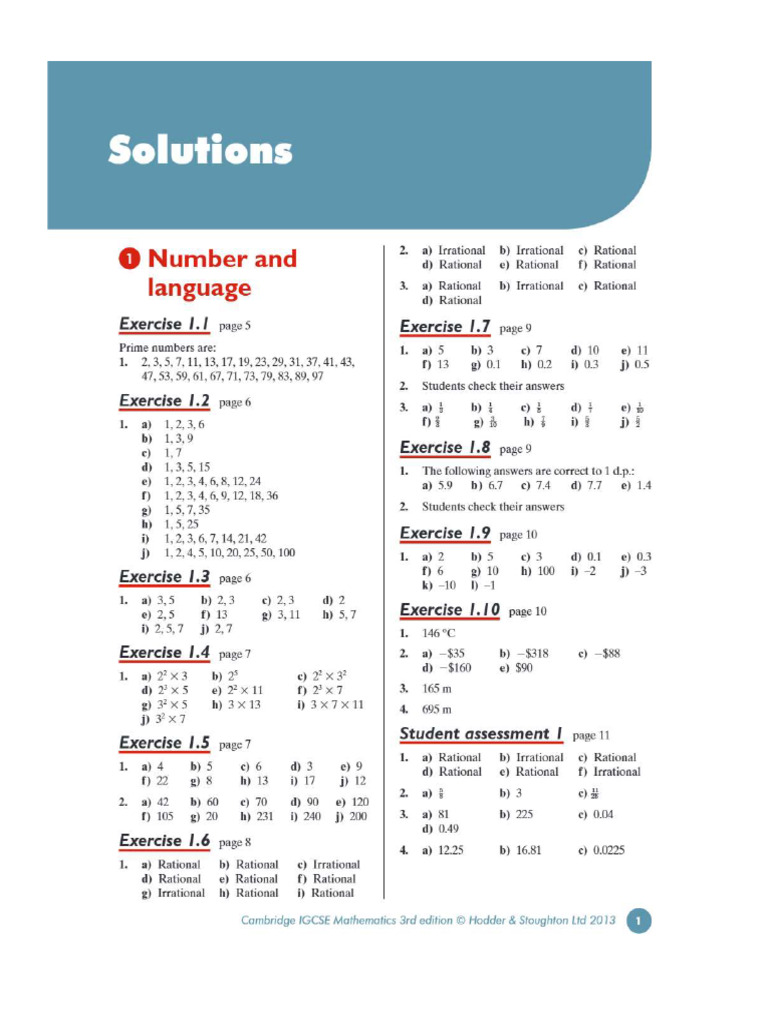 Cambridge Igcse Mathematics Core And Extended 3ed Answers Pdf