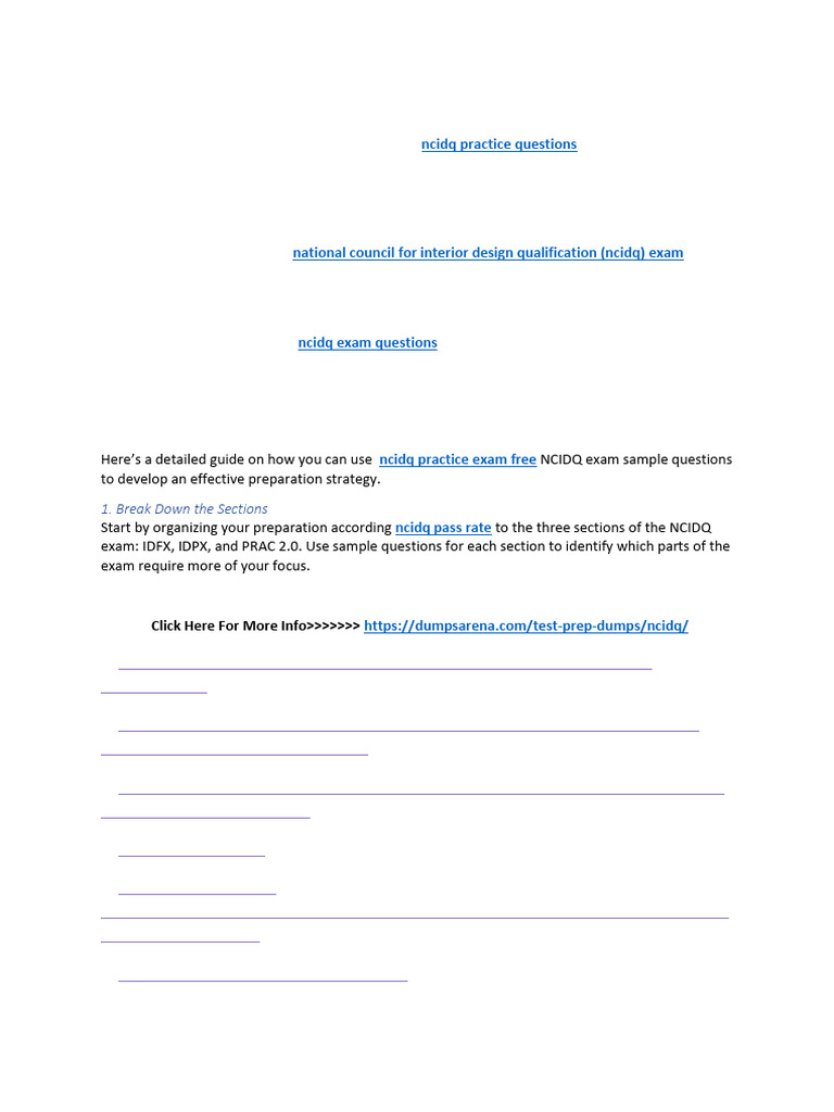 Ncidq Exam Sample Questions Pdf