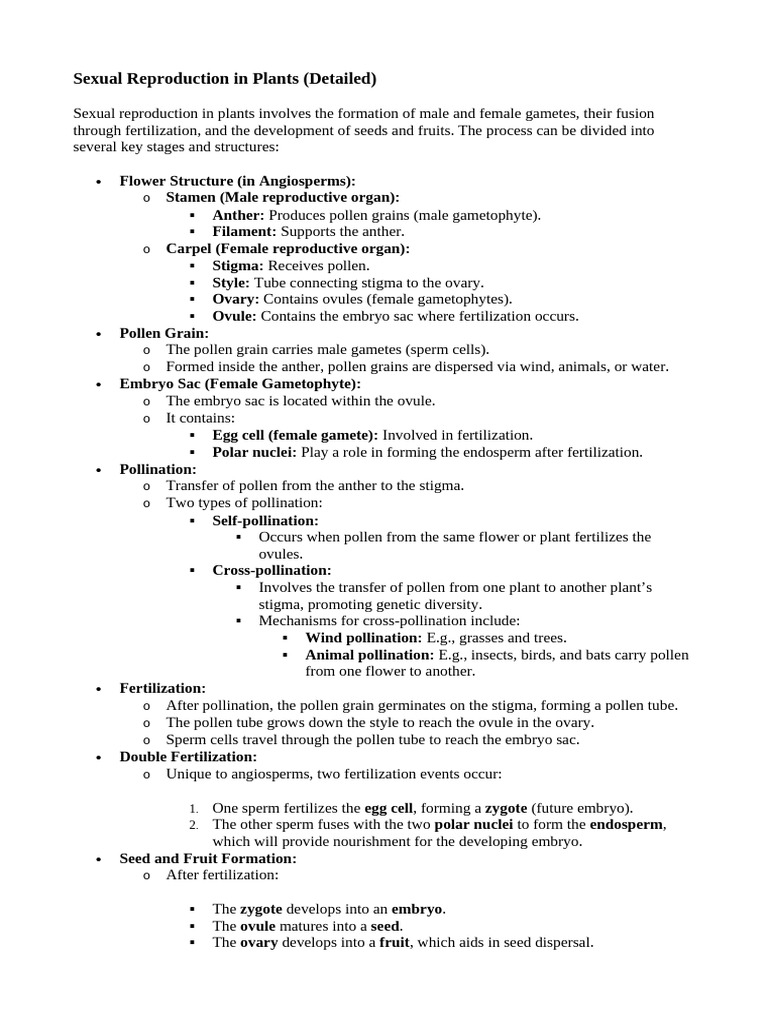 Sexual Reproduction in Plants | PDF | Fertilisation | Seed