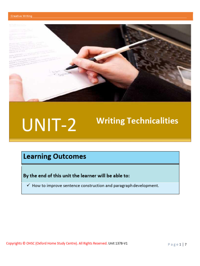 1681476407unit 2 Writing Technicalities | PDF | Sentence (Linguistics ...