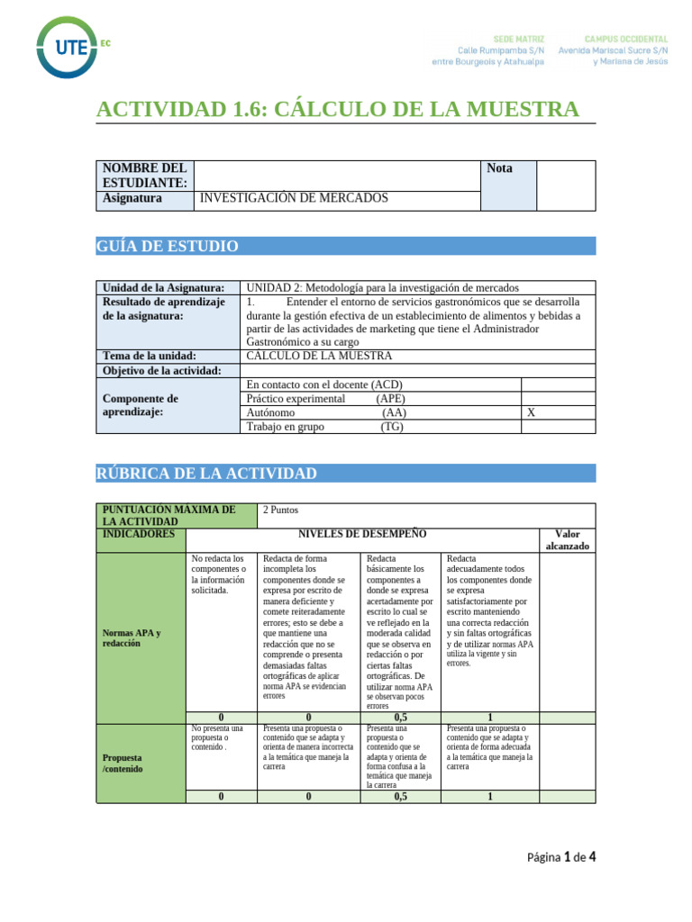 Im 1 6 Calculo De La Muestra Formulas Pdf