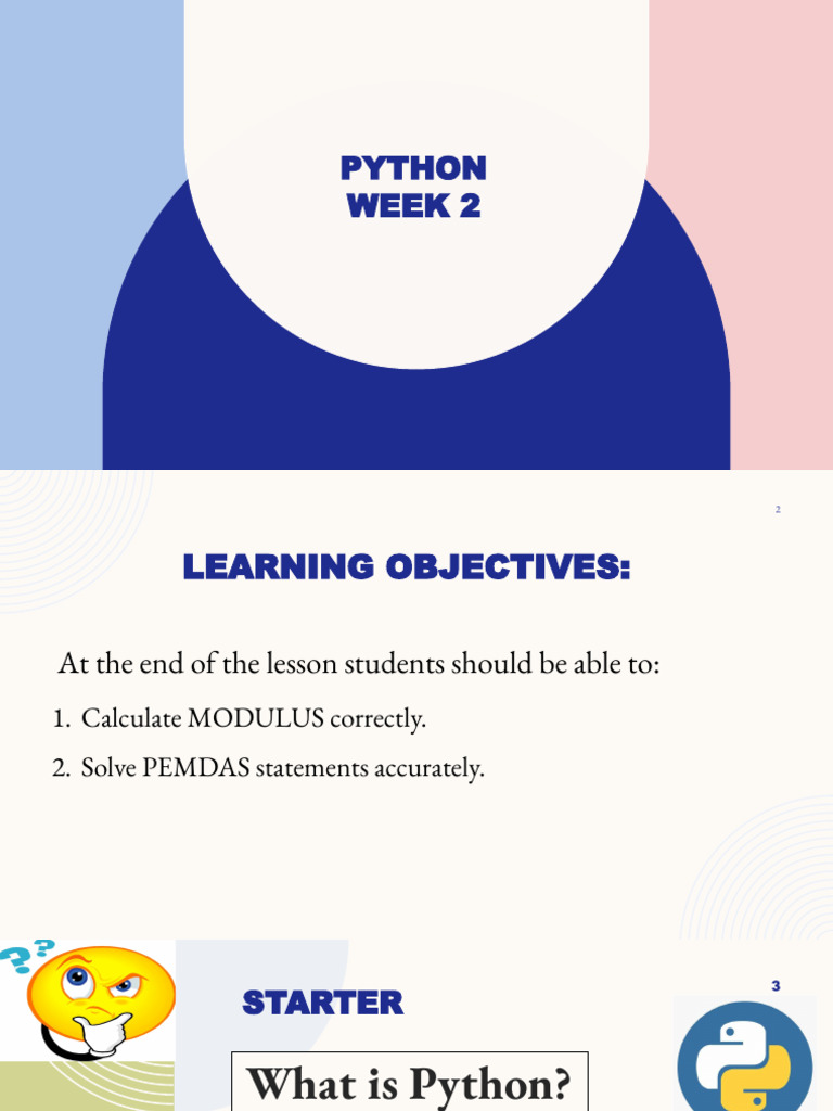 Python - Week 2 - 10-12 | PDF