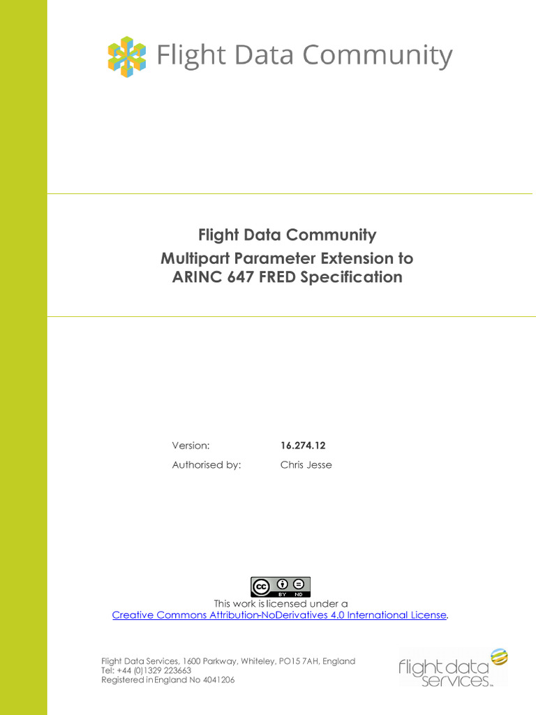 Flight Data Community Multipart Parameter Extension To ARINC 647A FRED ...