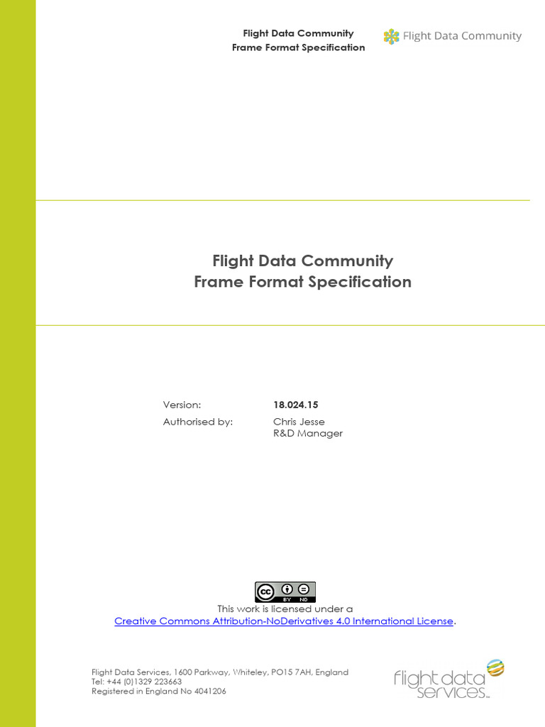 Flight Data Frame Format Guide | PDF | Specification (Technical ...