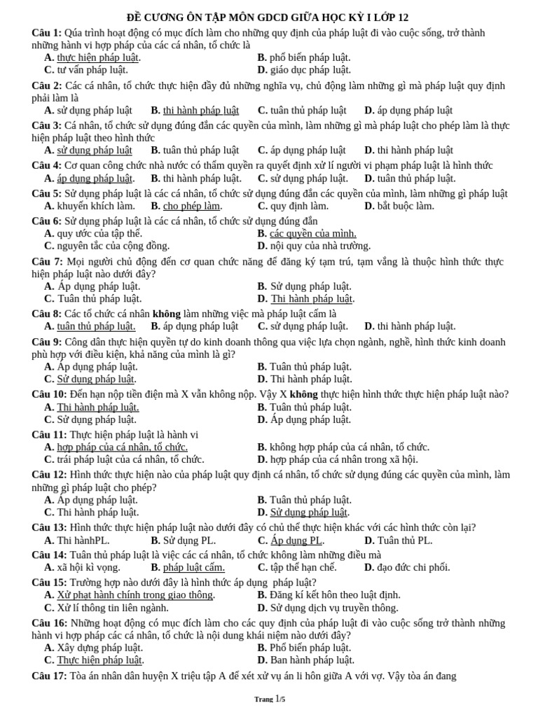 E Cuong GDCD 12 Gki | PDF