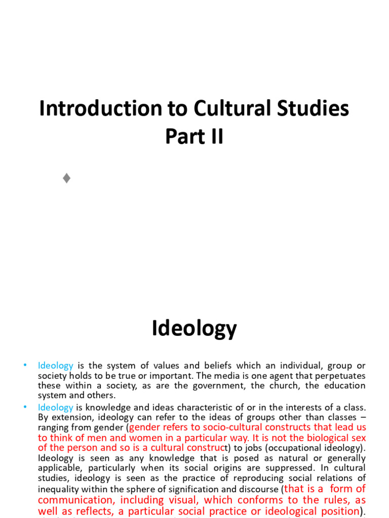Introduction to Cultural Studies Part II | PDF | Ideologies | Hegemony