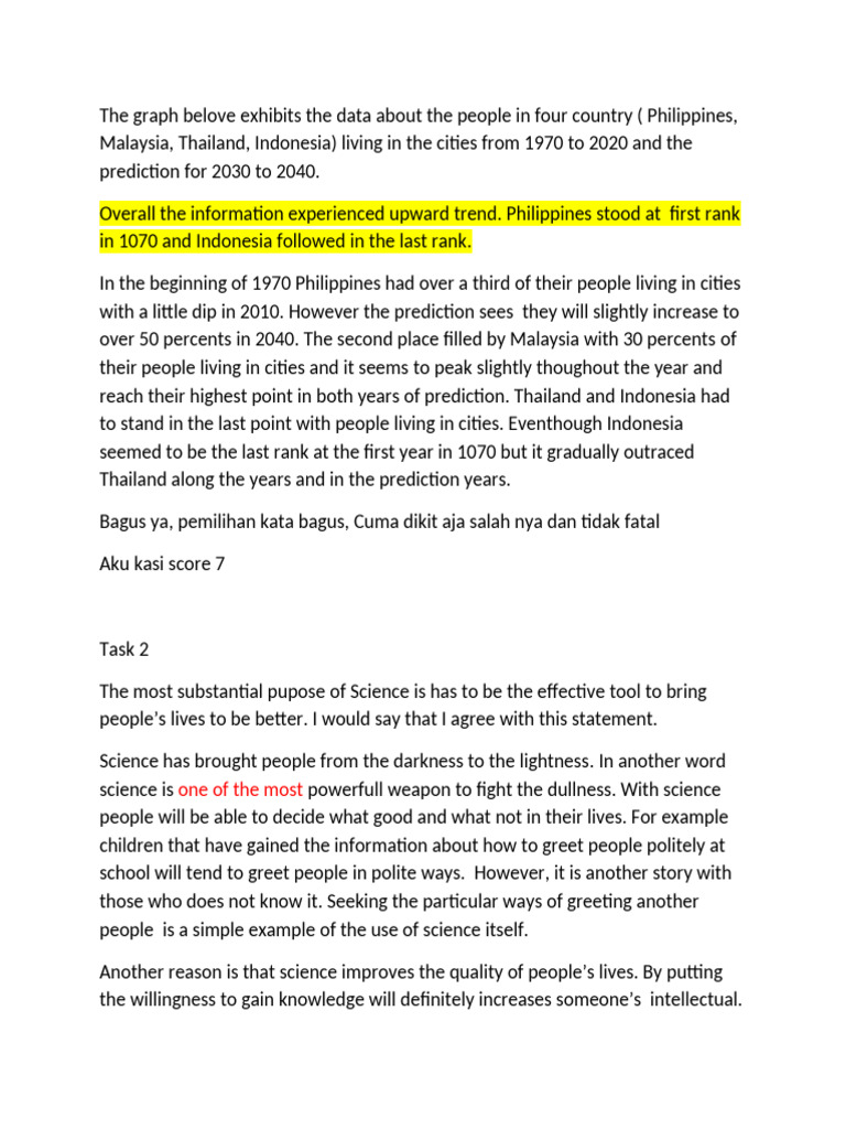 Cambridge 18 Writing Test 1 Task 1 Dan 2 Living in City Dan Aims of ...