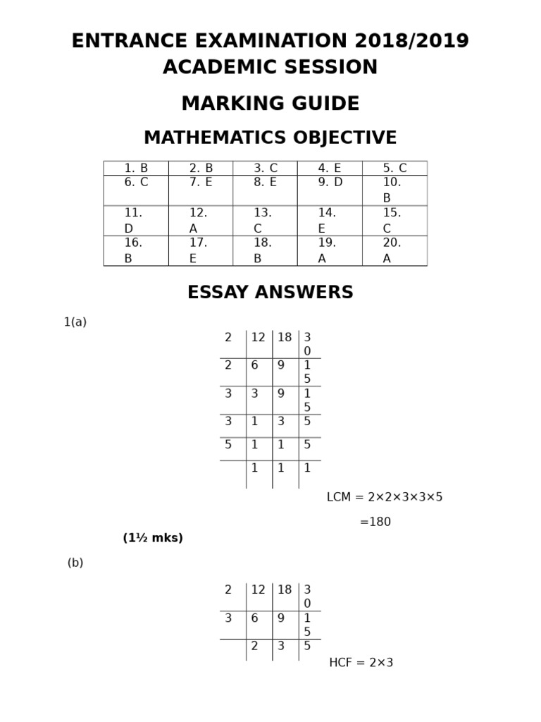 PAPER 2 MARKING GUIDE | PDF