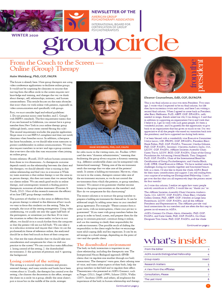 From The Couch To The Screen Online Grouop Therapy | PDF ...