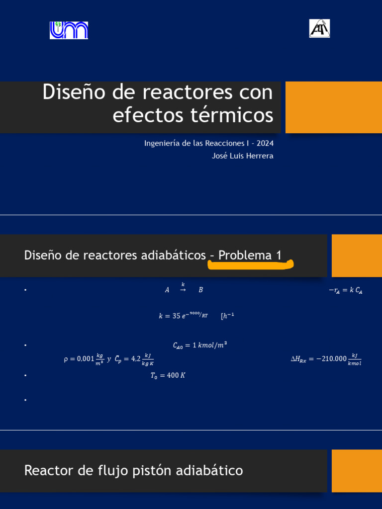 Diseño de Reactores Con Efectos Térmicos 1 | PDF | Reactor Quimico | Calor