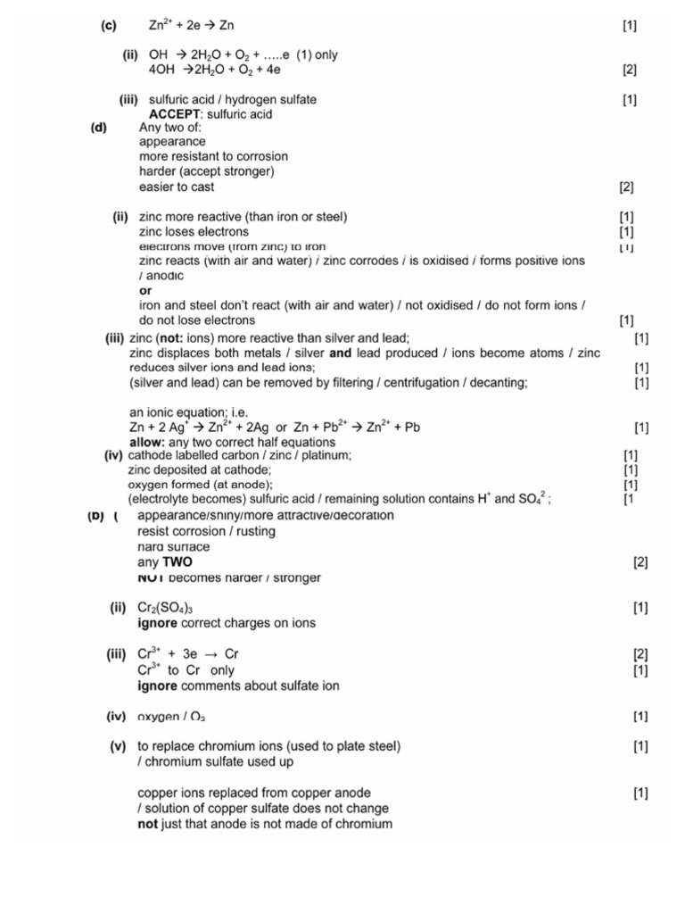 ELECTROLYSIS WORKSHEET | PDF