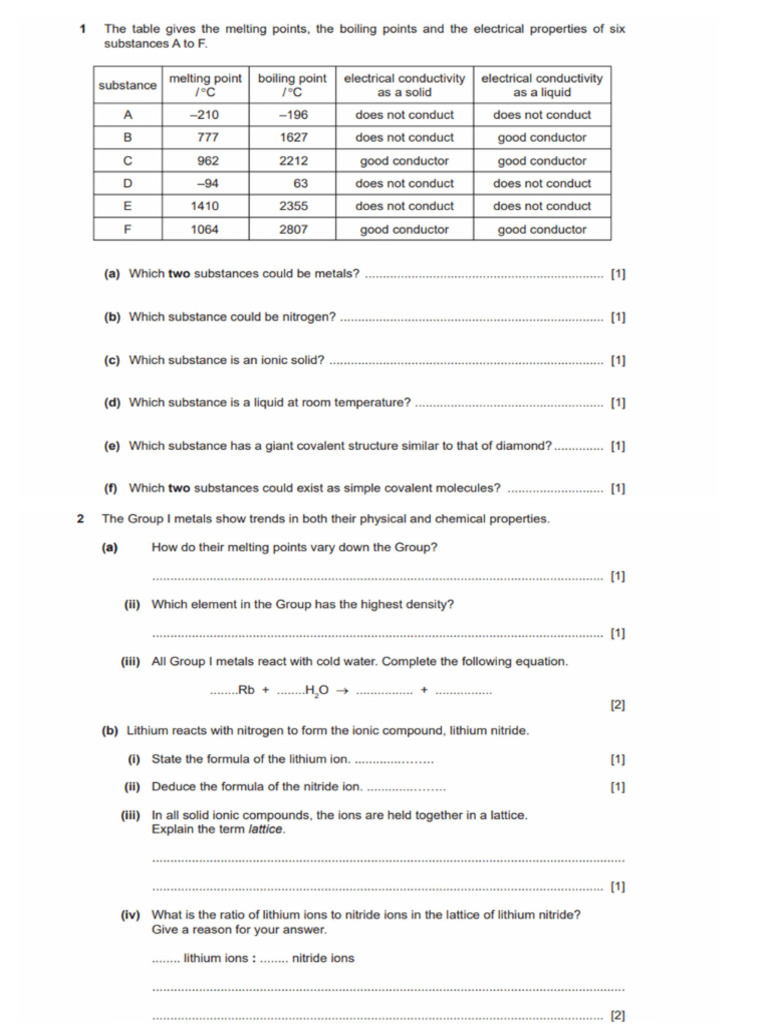 Chem Worksheet 1,2 Qp | PDF