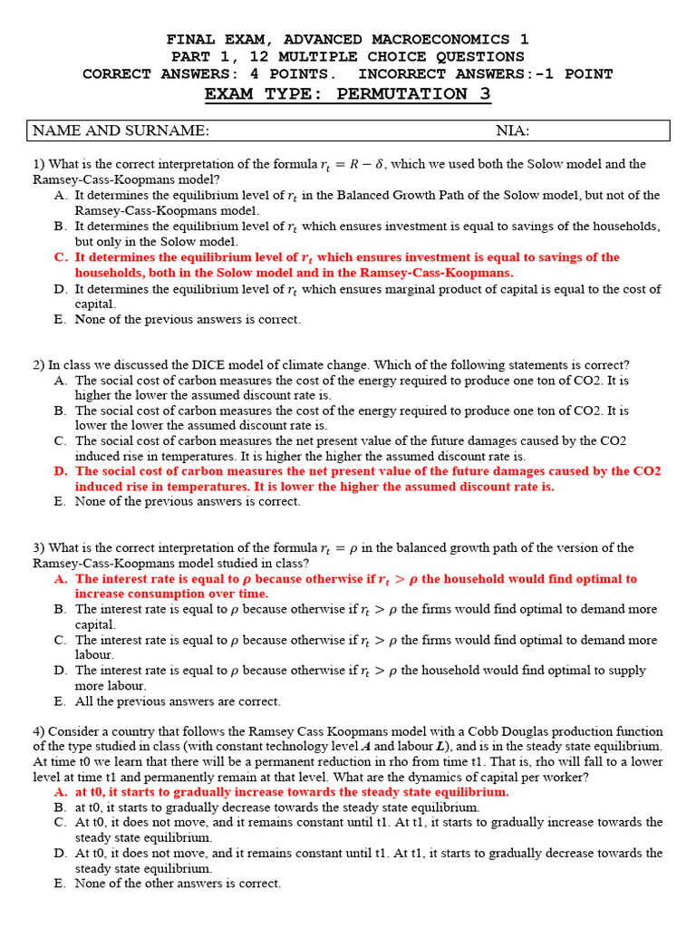 Multiple Choice Part 2023 PERMUTATION 3 WITH SOLUTIONS | PDF ...