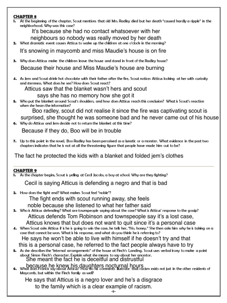 9&10 Tkam | PDF | To Kill A Mockingbird