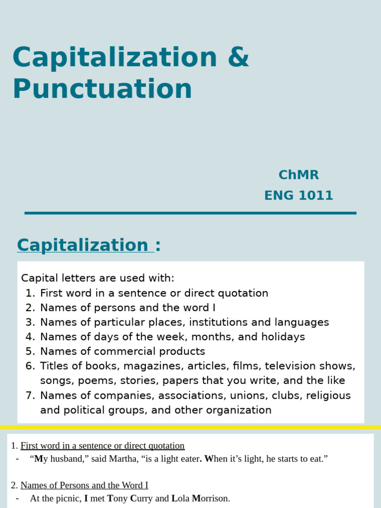 Capitalization Punctuation | PDF | Bracket | Punctuation