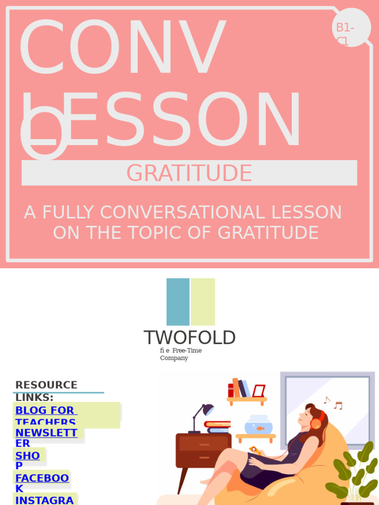 Convo Lesson - Gratitude | PDF | Gratitude | Vocabulary