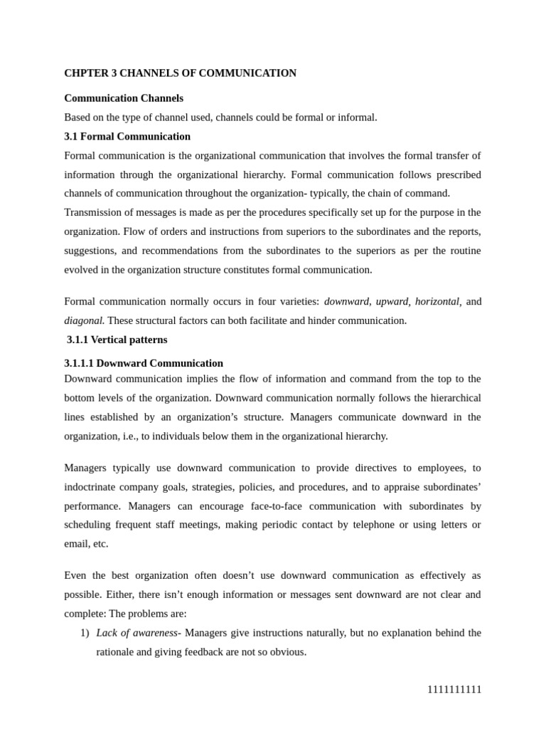 Communication Channels Explained | PDF | Hierarchy | Communication