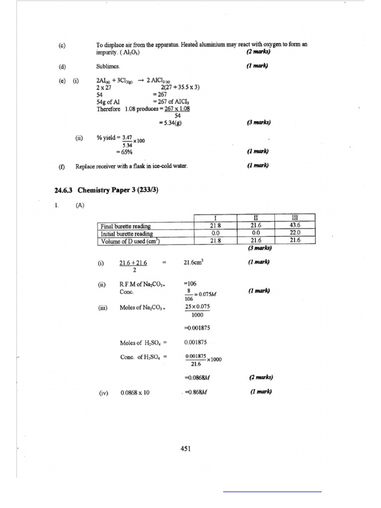 Chemistry Pp3 Answers 2007. | PDF
