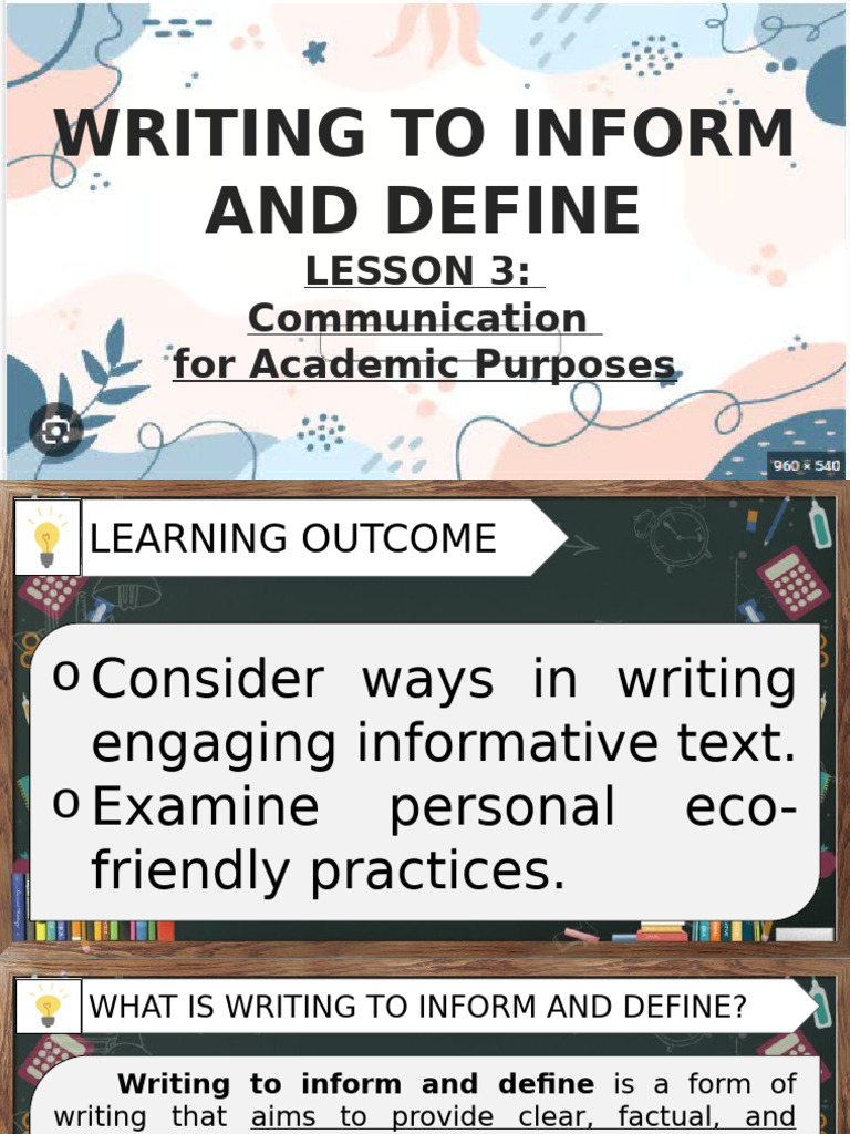 Writing To Inform and Define I | PDF | Photosynthesis | World Wide Web