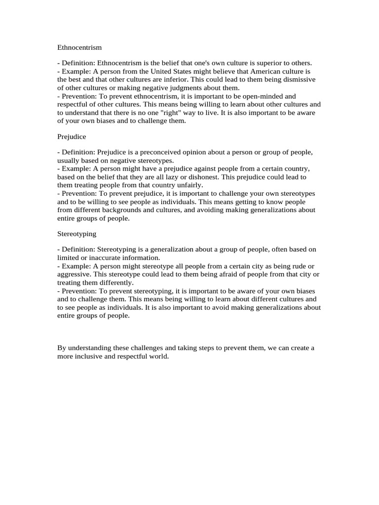 Understanding Ethnocentrism and Prejudice | PDF