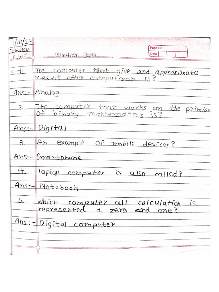 Std.4 Answer of Question Bank | PDF