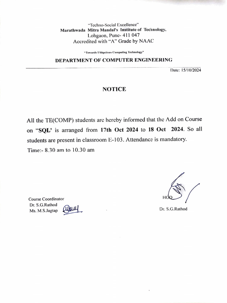 Add Course Notice | PDF | Computers