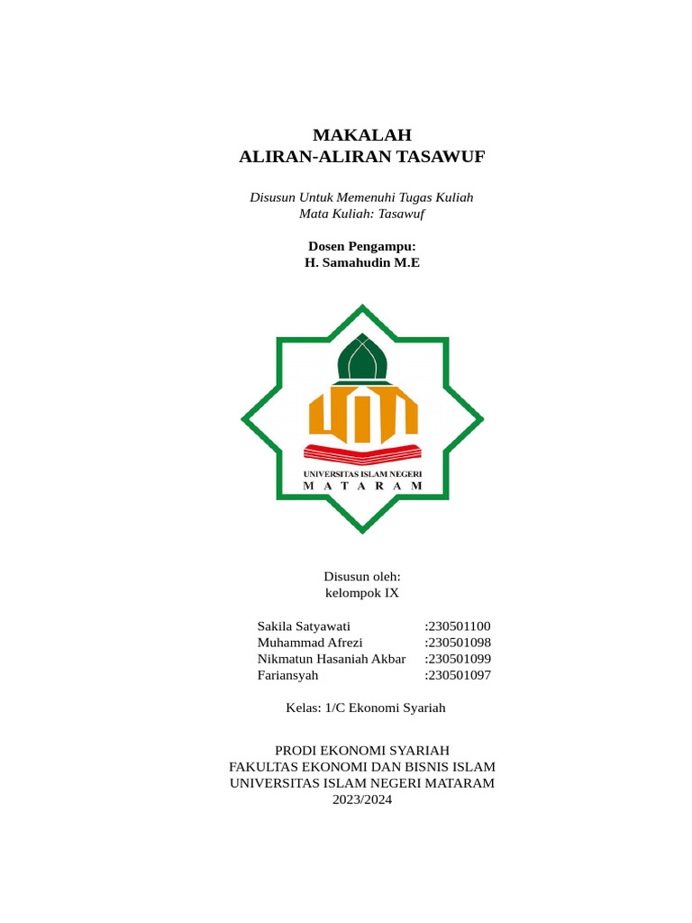 Aliran Tasawuf: Panduan Lengkap | PDF