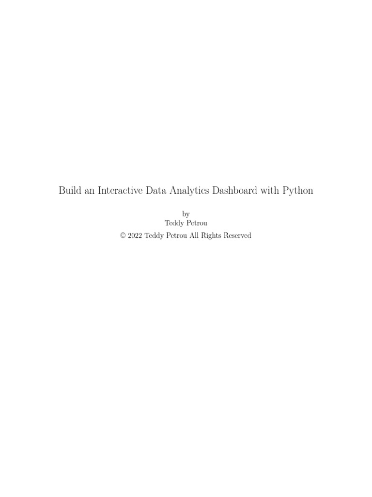 Build An Interactive Data Analytics Dashboard With Python | PDF | Html ...