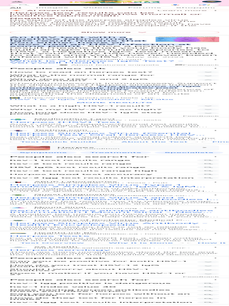 Herpes Test Results Explained | PDF | Infection | Immunoglobulin G