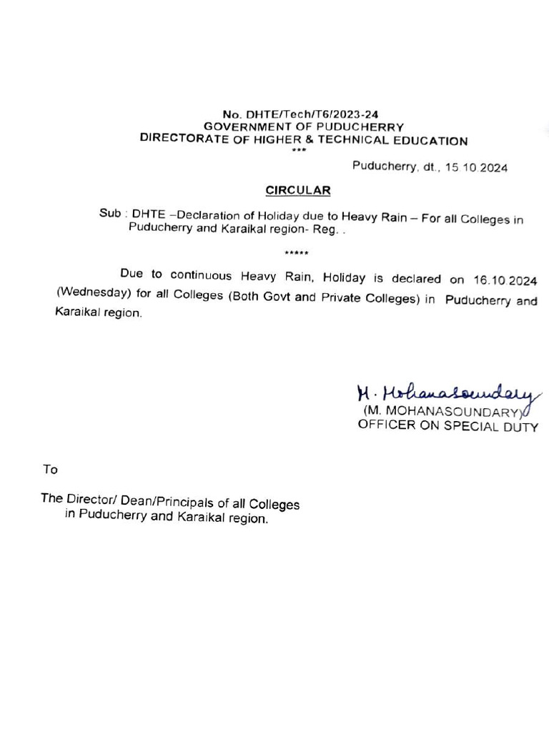 Holiday Circular | PDF