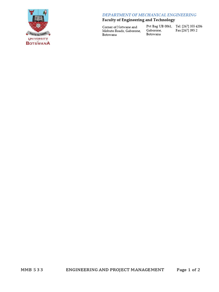 MMB 533 MINI PROJECT_Question Paper_2024_2025 Sem 1 | PDF | Risk | Business