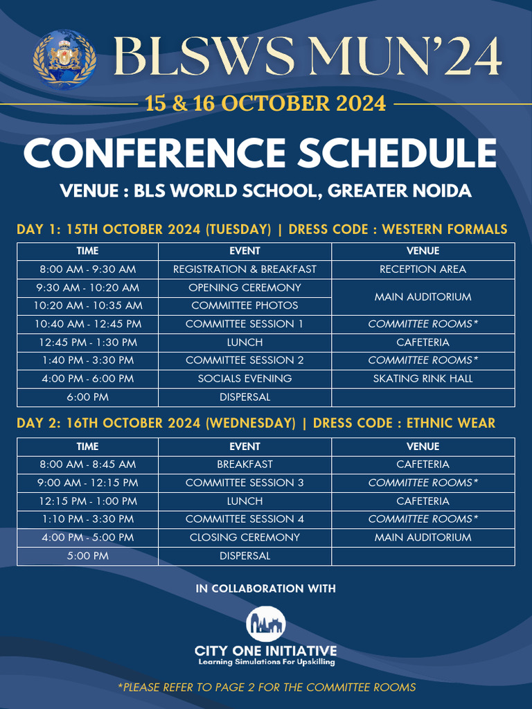 Conference Schedule Blsws Mun | PDF