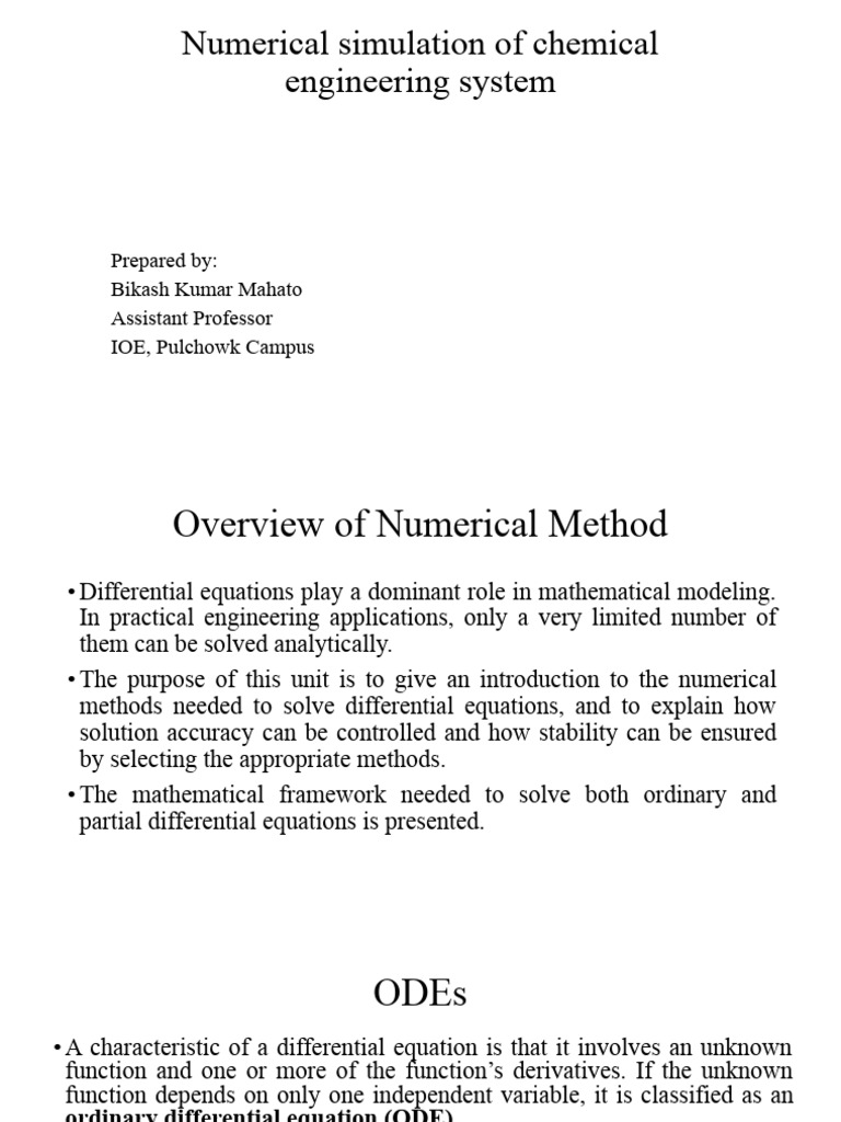 Numerical Simulation of Chemical Engineering System | PDF | Partial Differential Equation ...