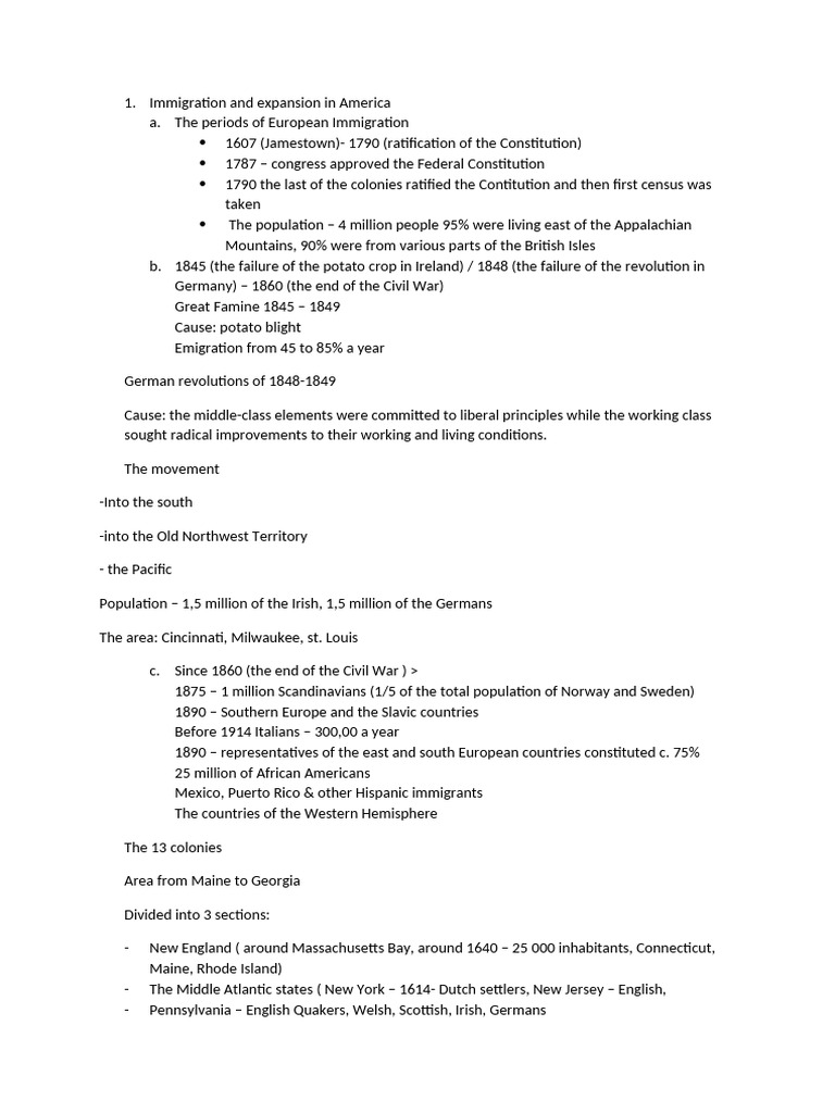 Immigration Waves in American History | PDF | Thirteen Colonies | The ...