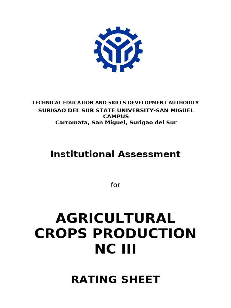 Acp Nc III Uc9 Institutional Assessment Tool | PDF | Soil | Fertilizer