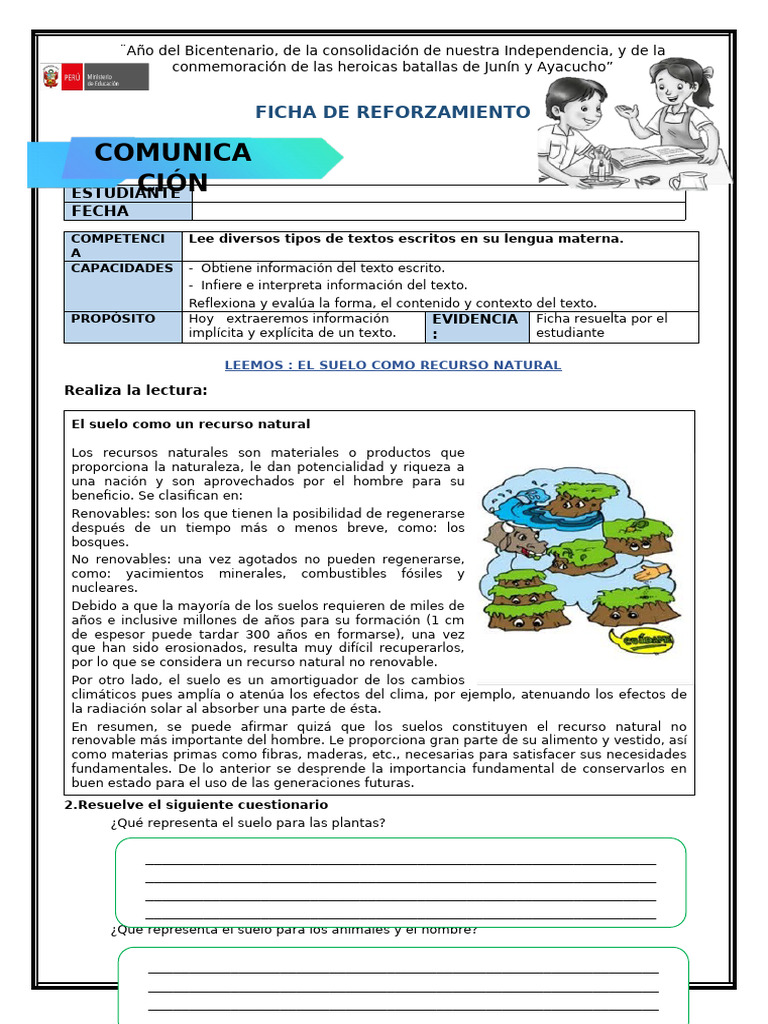 Reforzam-Comun-Leemos El Suelo Como Recurso Natural | PDF | Suelo ...