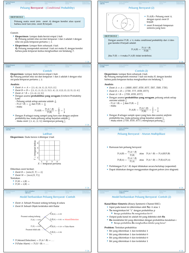 Statprob 3 Peluang Bersyarat Dan Indepedensi | PDF
