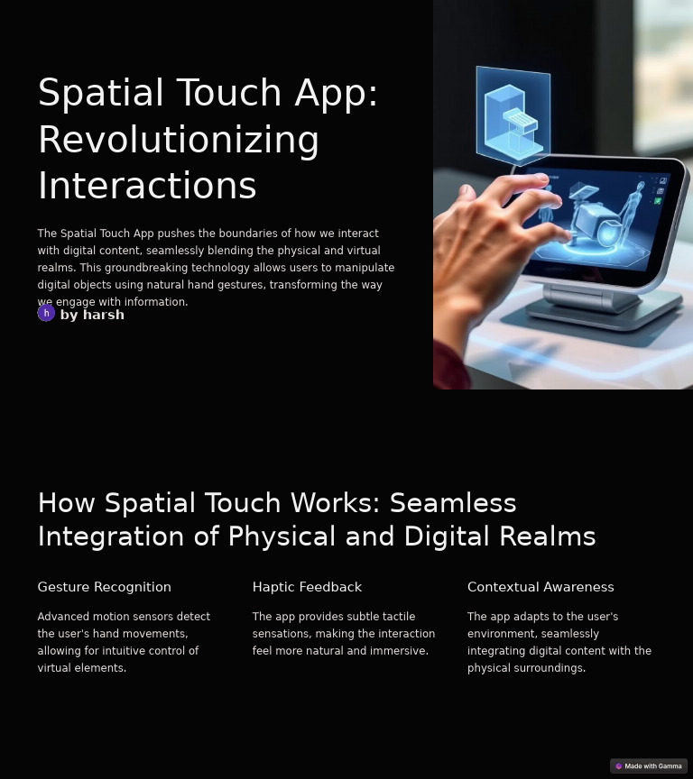 Spatial Touch App Revolutionizing Interactions | PDF