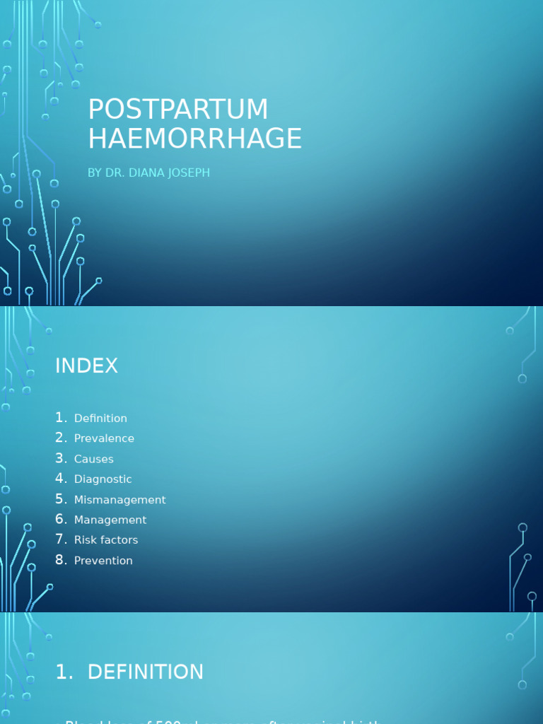 1 PPH Presentation Diana | PDF | Intravenous Therapy | Childbirth