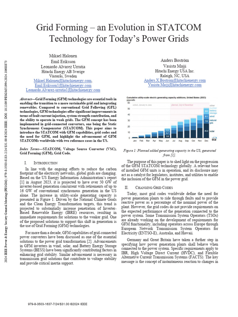 Grid Forming An Evolution In Statcom Technology For Todays Power Grids
